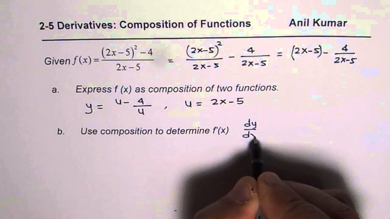 How to Express as Composite Function Apply Chain Rule and Find ...