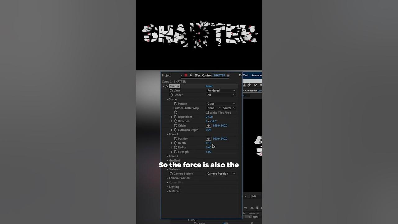 How to create exploding shatter text in Adobe After Effects - YouTube