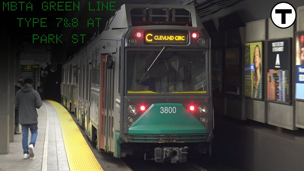 MBTA Green Line: Type 7 & 8 LRV at Park Street - YouTube