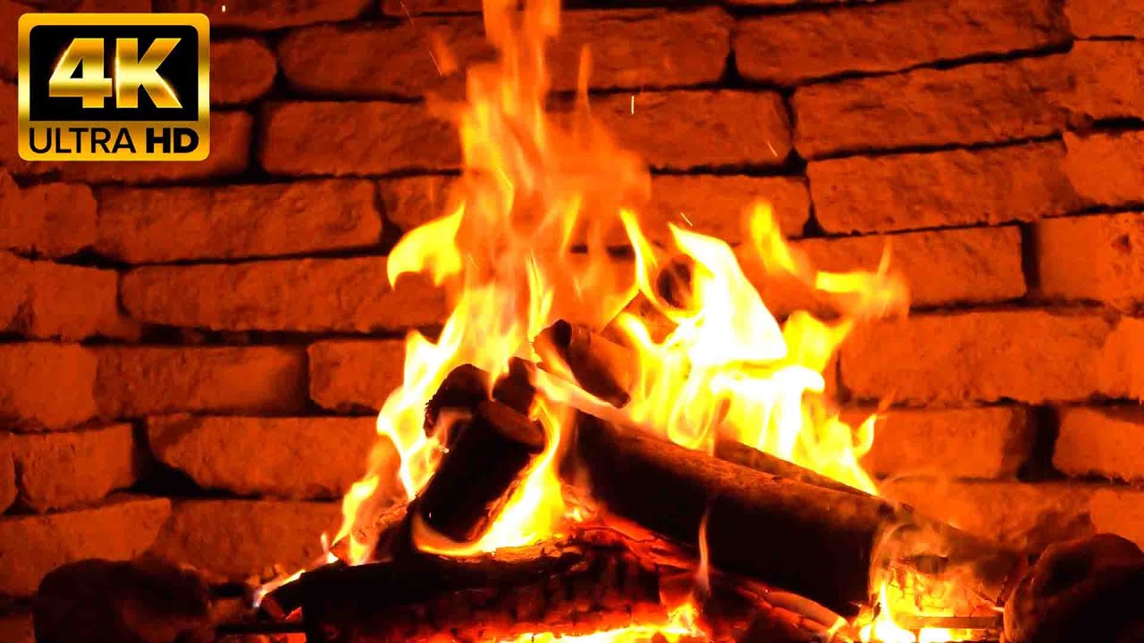 Relax & Fall Asleep with Cozy Fireplace🔥4K ULTRA HD Relaxing Fireplace ...
