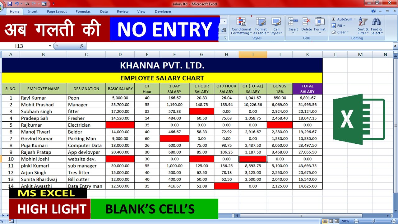 Blanks Cell Highlight Kaise Kare In Ms Excel 2022 How To Highlight Blanks Cell Highlight Kaise Kare In Ms Excel 2022 How To Highlight