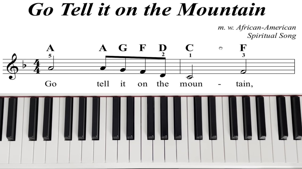 Christmas song - Go Tell it on the Mountain - Easy Piano Tutorial - YouTube