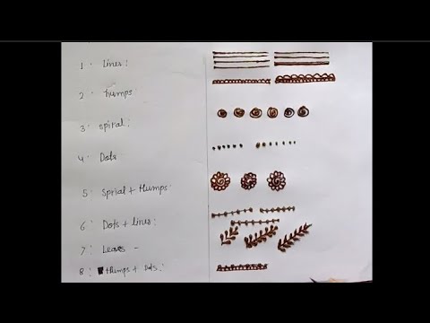 basic designs || basic heena designs for beginners|| basic elements ...