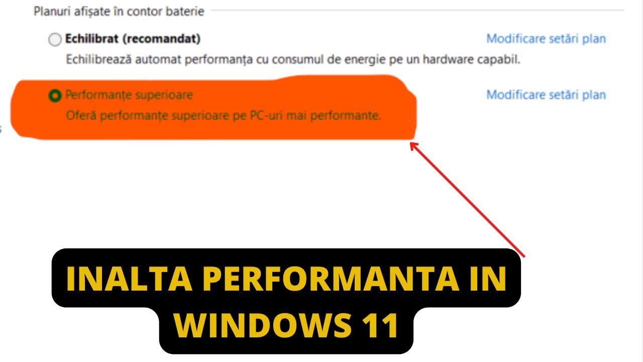 plan de putere de inalta performanta in windows 11 - YouTube