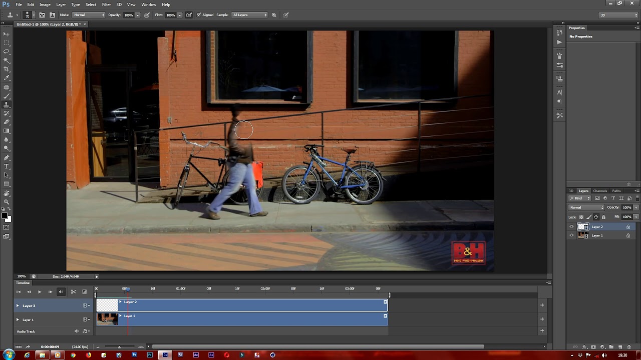 Photoshop Image Sequence vfx clean plate - YouTube