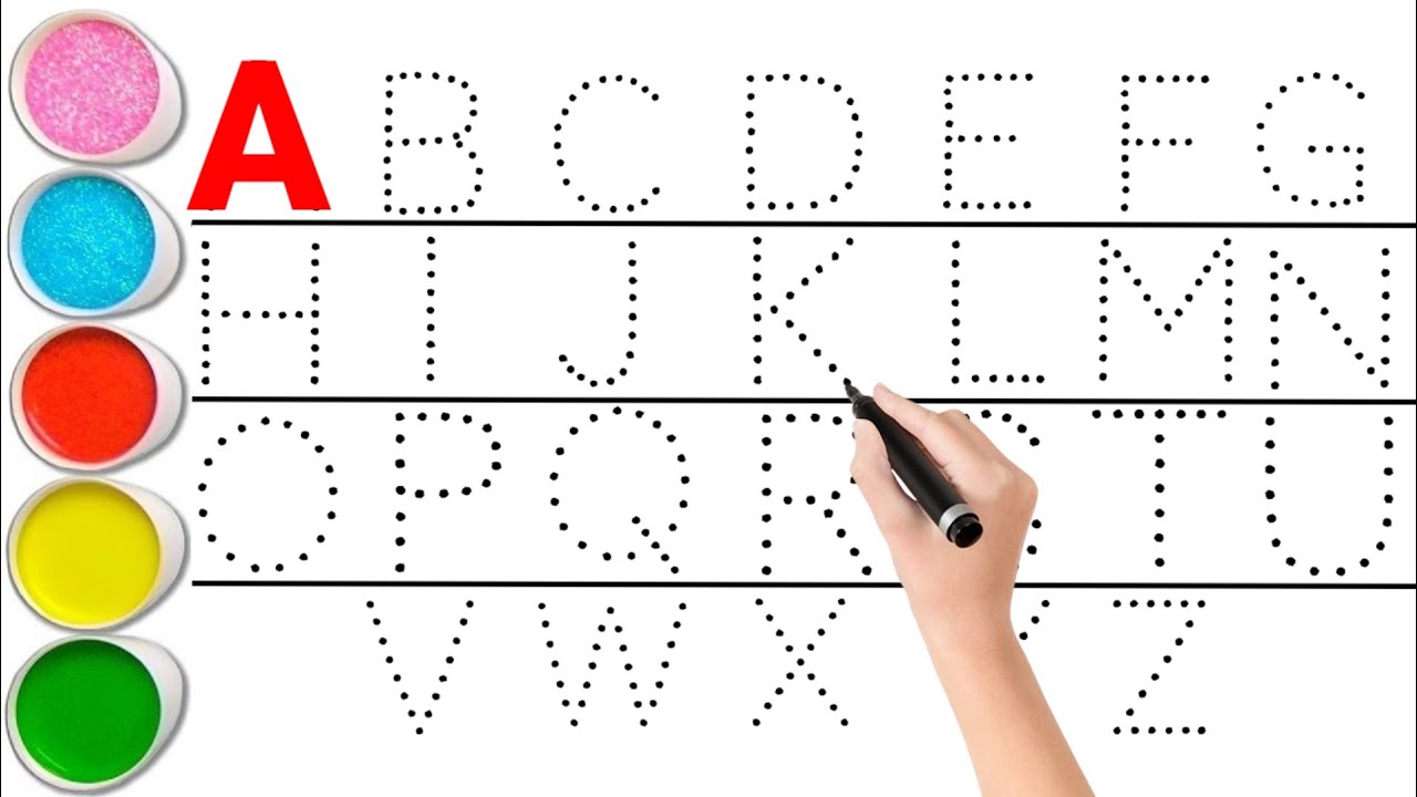 ABC Tracing & Writing Along Dotted Lines – A to Z Alphabet Song for ...