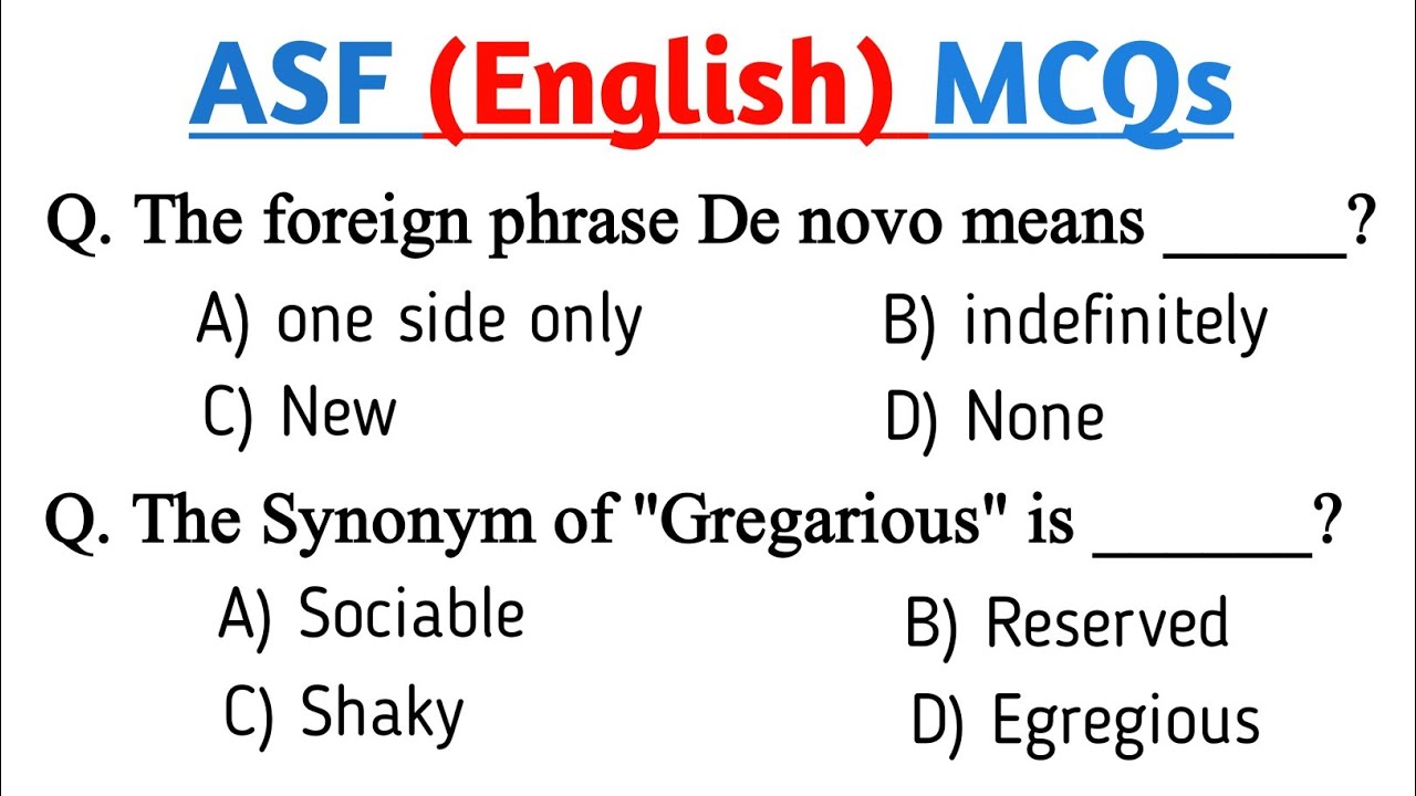 ASF written test preparation | ASF past papers | Airport Security Force ...