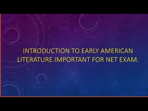 Introduction to Early American Literature.Important for NET Exam. - YouTube