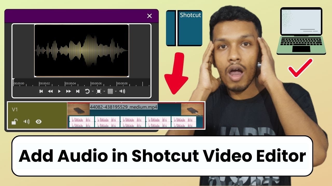 How to add audio in shotcut free video editor | add music and sound ...