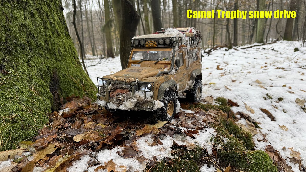 RC Land Rover Defender D90 Camel Trophy snow drive - YouTube
