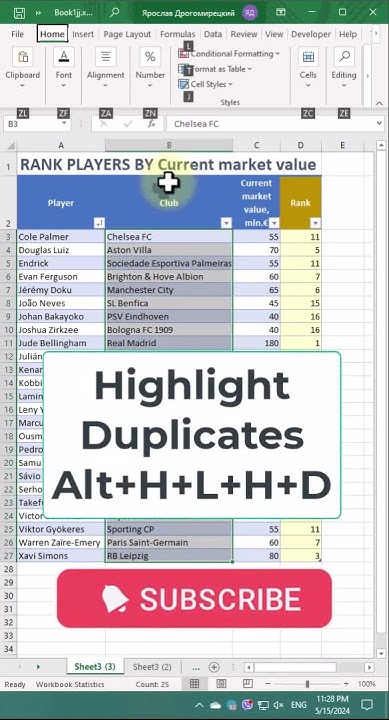 Highlight Duplicates in Seconds | Excel Shortcuts - YouTube
