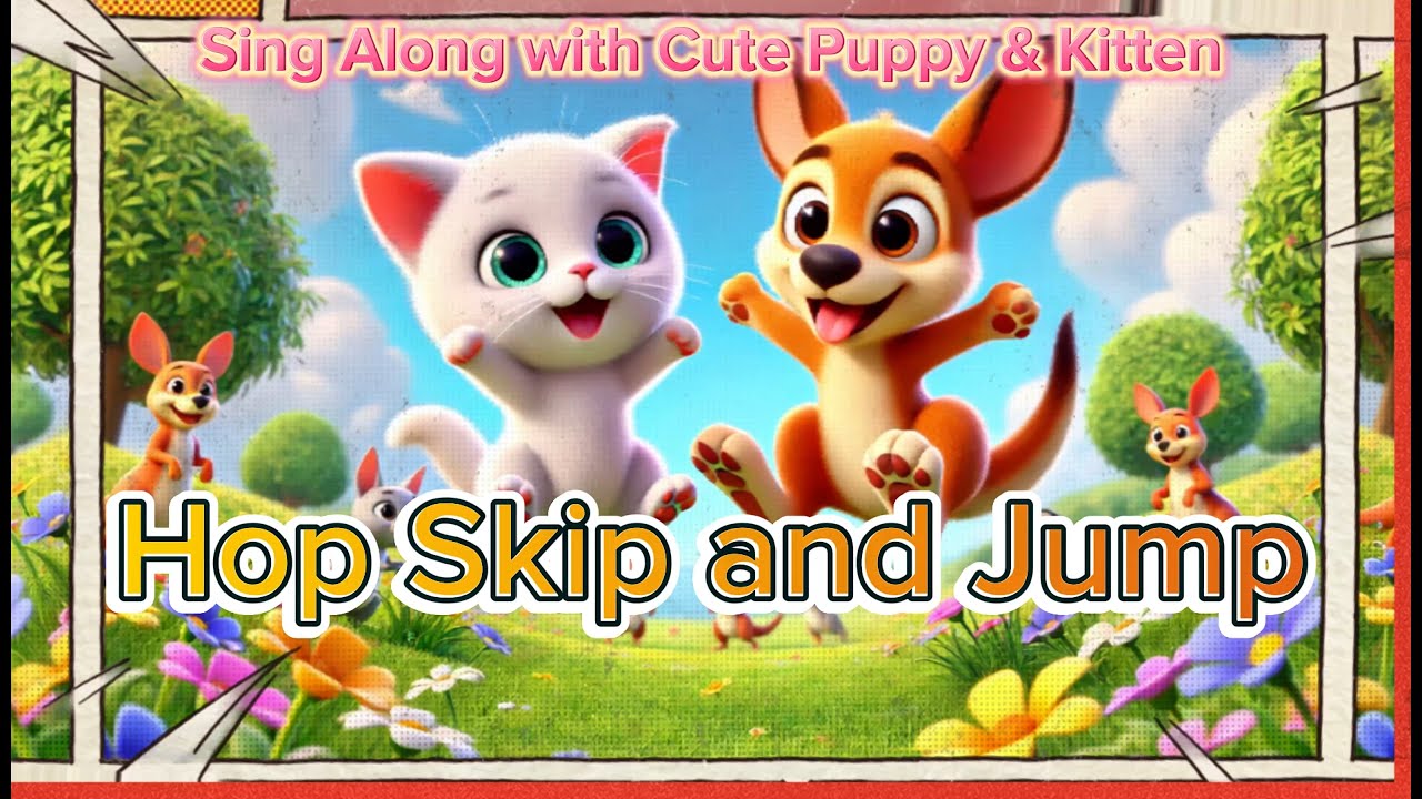 Hop Skip and Jump | Sing Along with Cute Puppy & Kitten | Most Popular ...