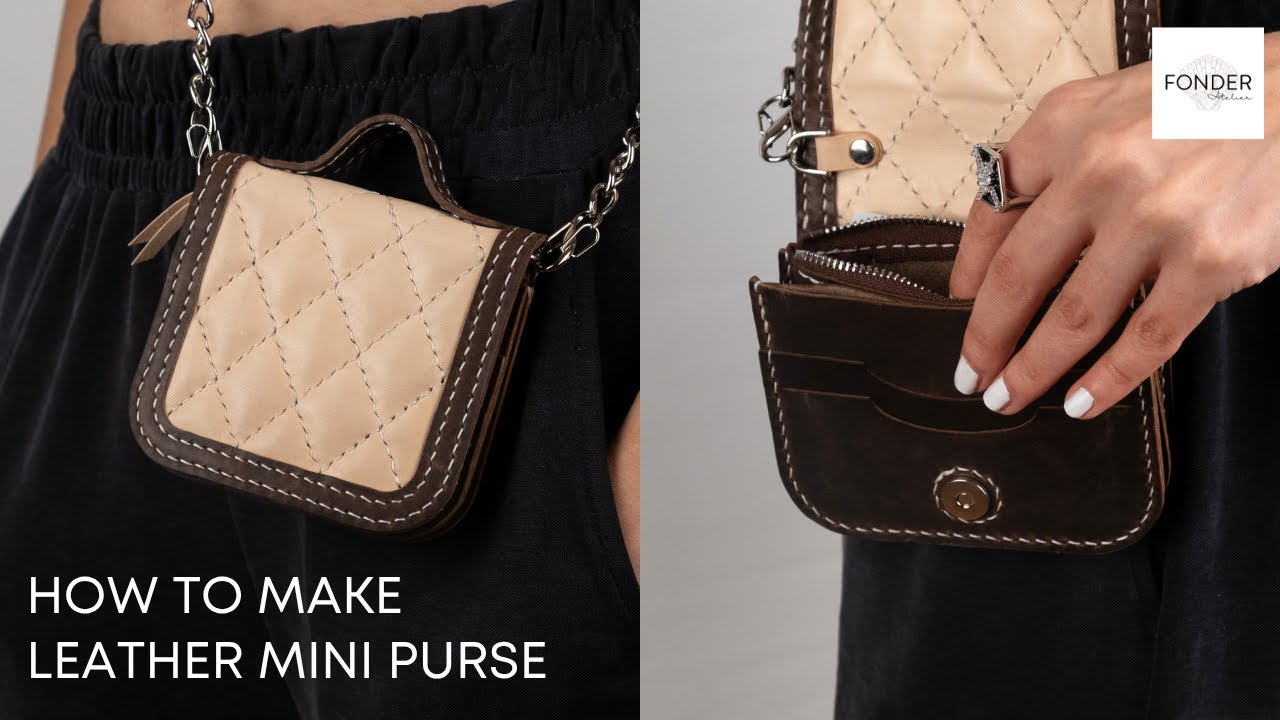 How to Make Designer Mini Leather Purse (Leather Craft Tutorial ...