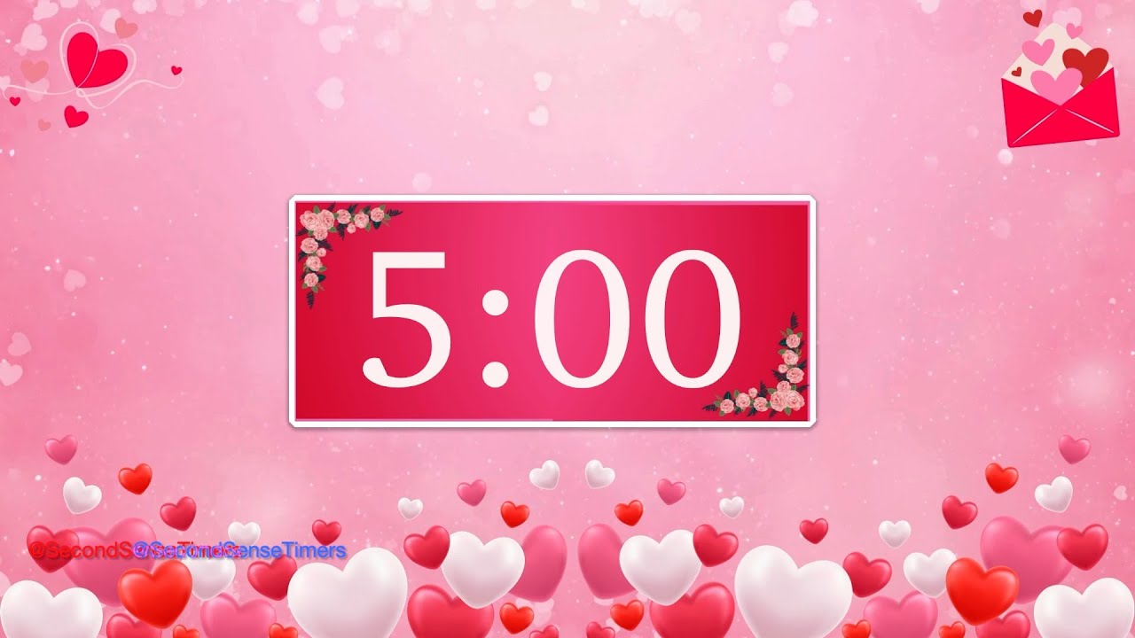 5-Minute Valentine's Day Timer with Soft Romantic Relaxing Music ️⏳🎶 ...