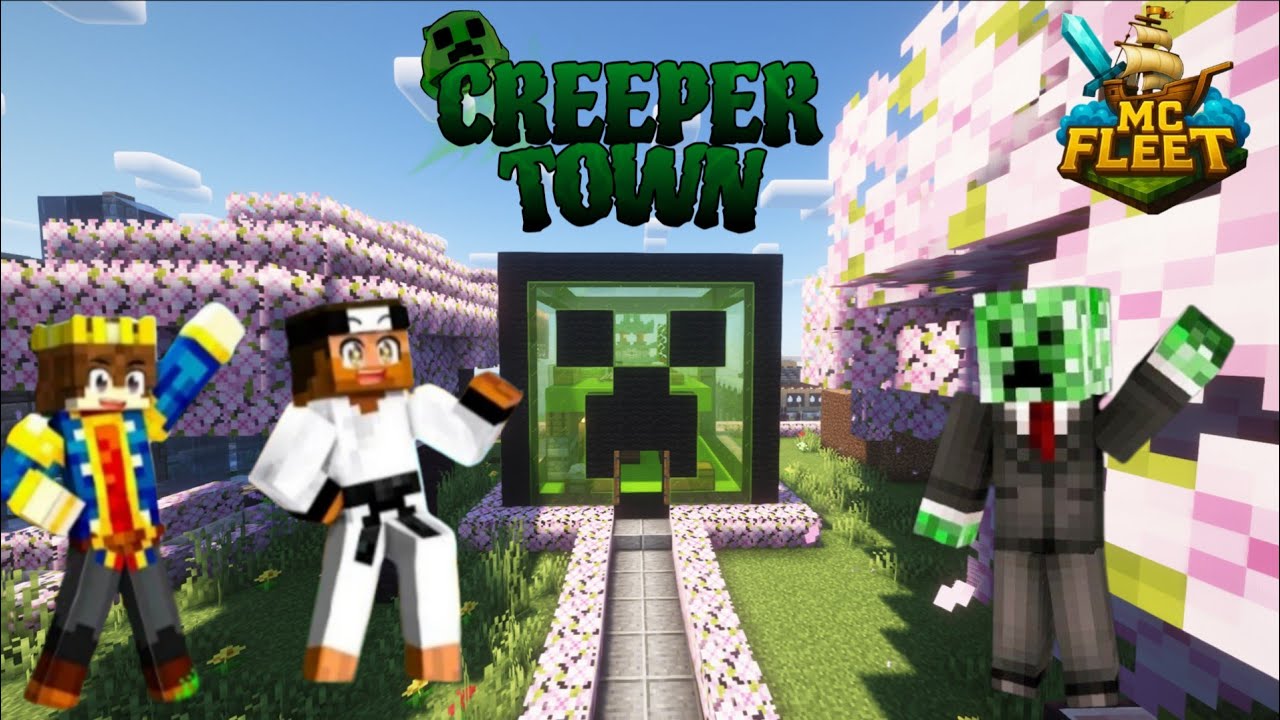 Tour Of My Creeper Town In MC FLEET server #mcfleet - YouTube