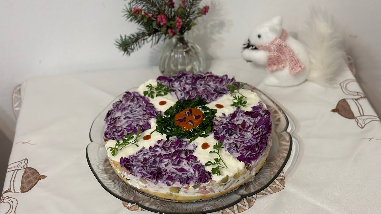 New Year's salad ️новогодишна салата -солена торта - yeni yıla özel ...