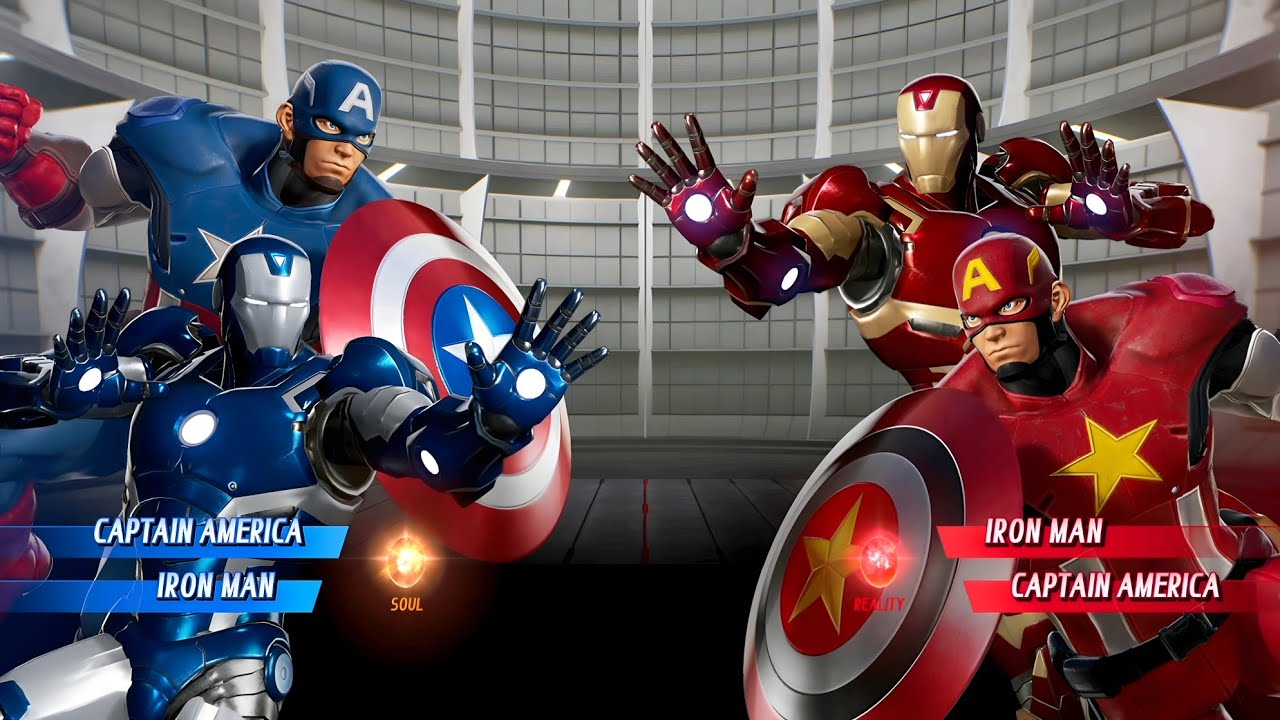 Blue Iron Man & Captain America vs. Iron Man & Red Captain America ...