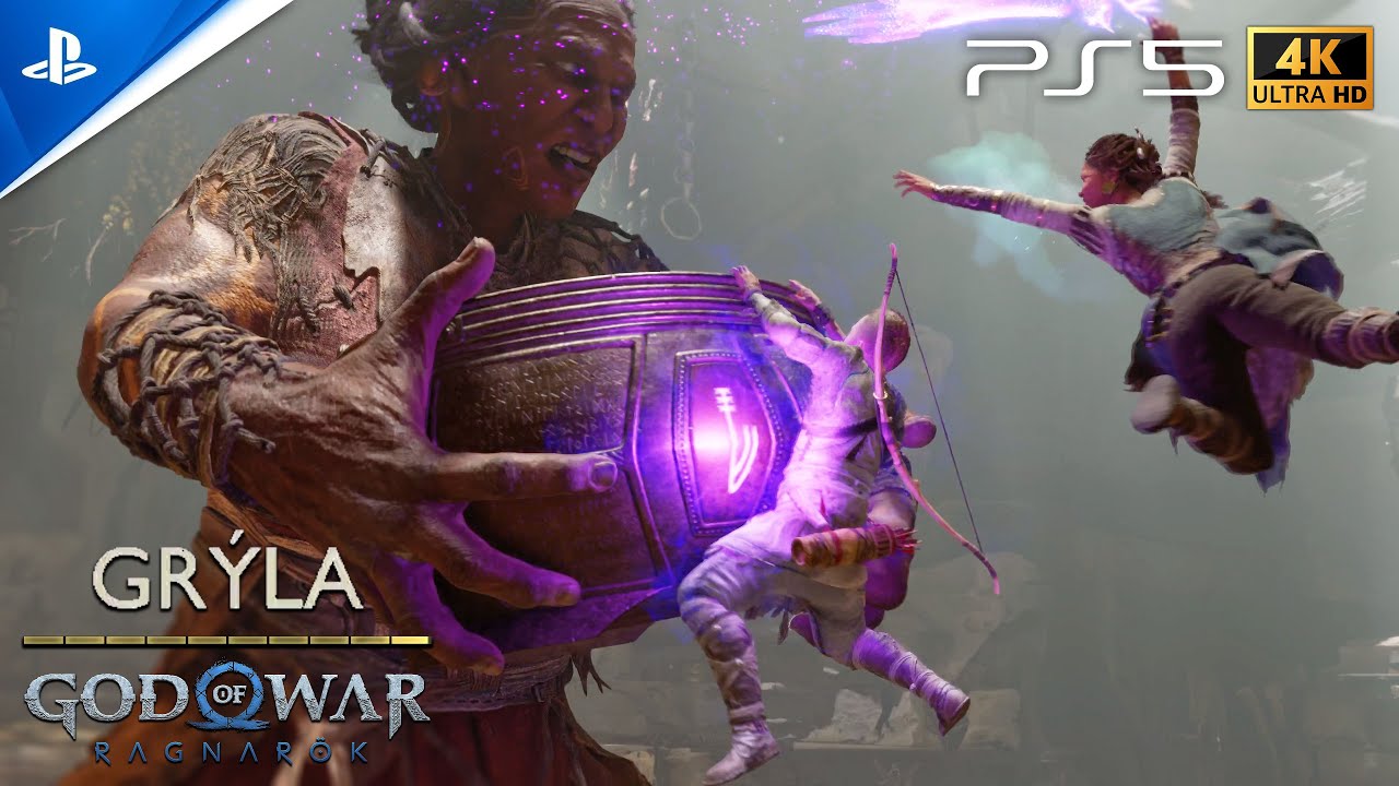 GRÝLA (Angrboda's Grandmother) [BOSS FIGHT] | God of War: Ragnarök (PS5 ...
