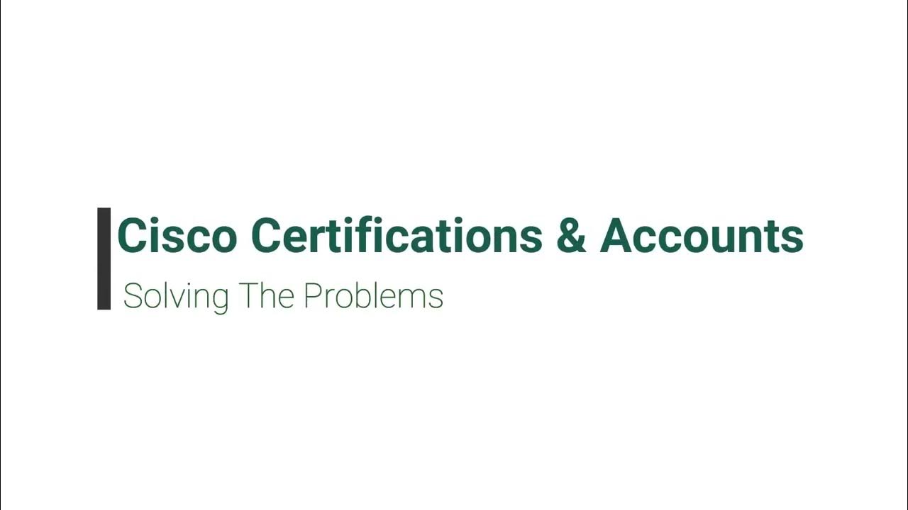Cisco Certification Tracking & Accounts - Issues Solved. - YouTube