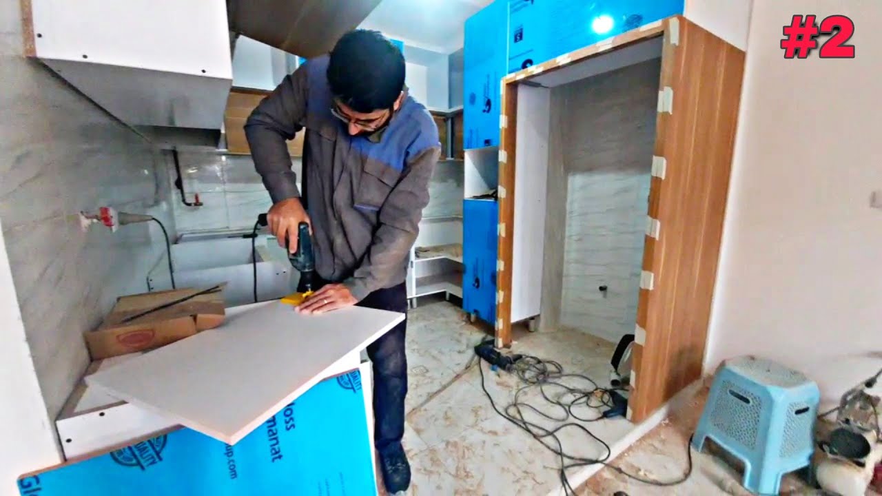 how to install kitchen cabinets #2 (2022) | modern cabinet design - YouTube