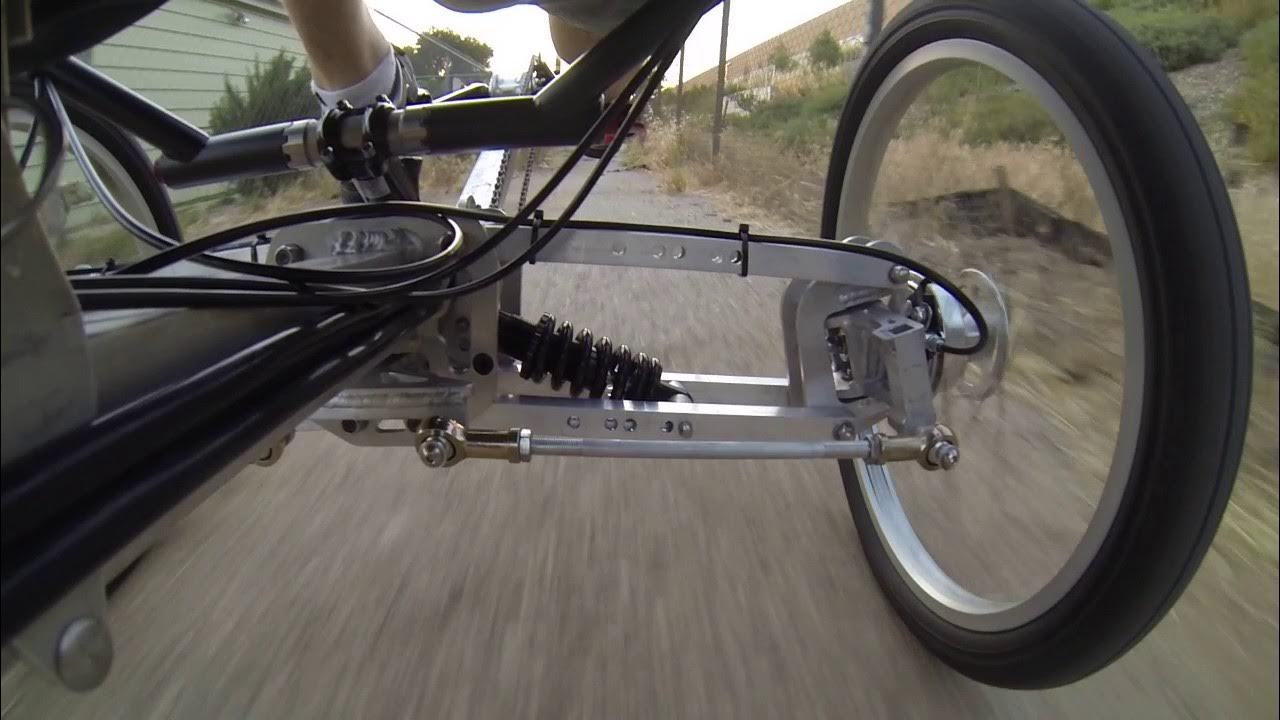 Recumbent Trike prototype trip through a back ally rough road - YouTube