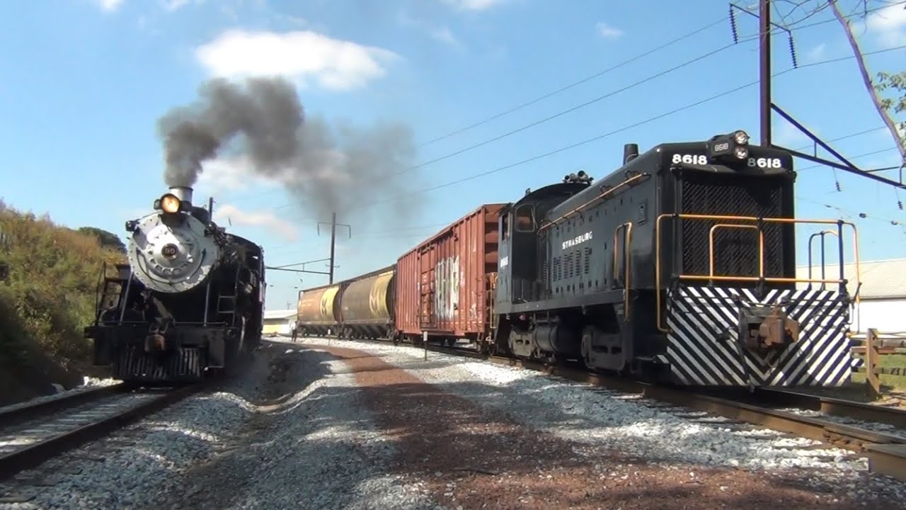 Steam, Diesels, and Freight at Strasburg (in HD) - YouTube