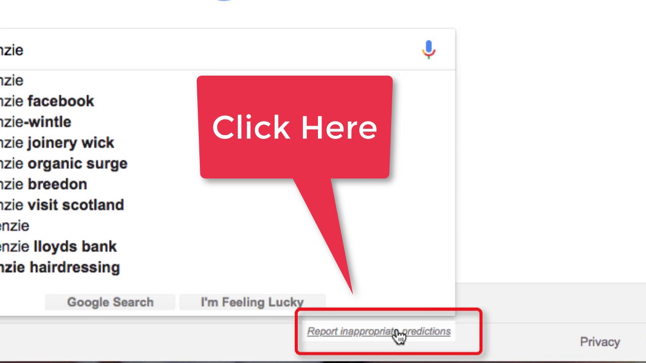How to Report Inappropriate Google Predictive Results - YouTube