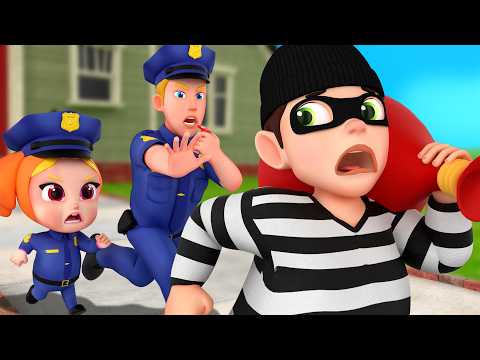 Police Soo and Police Rob Chase the Thief 🚔 | Police Song | Rosoo Nursery Rhymes & Kids Songs