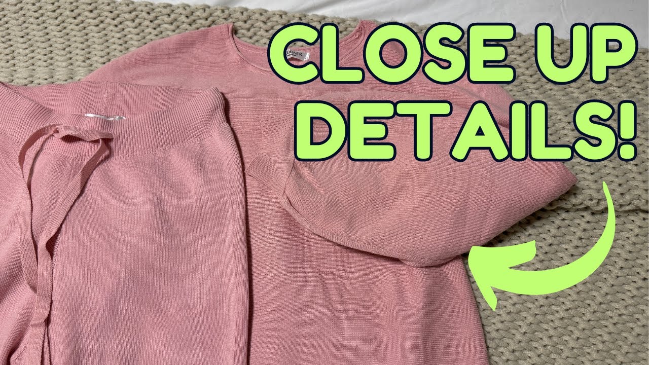 Close Up Details of the Ekouaer Knit Lounge Set for Women 2 Piece ...
