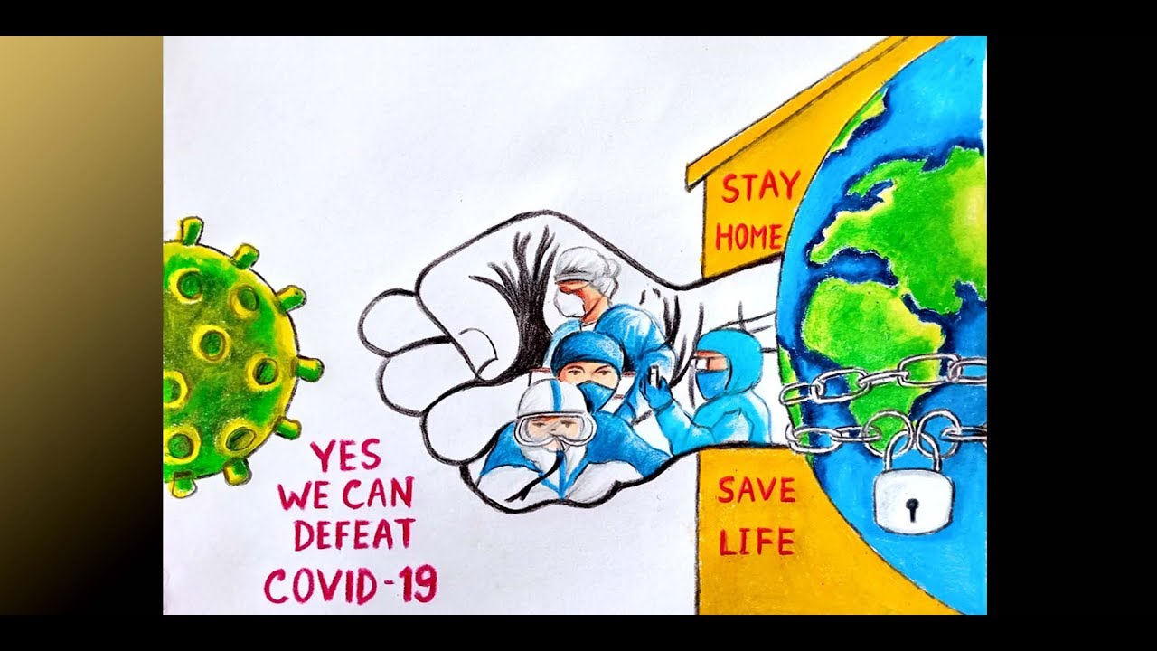 Easy Corona Virus Poster Drawing Tutorial //Drawing of Corona Virus ...