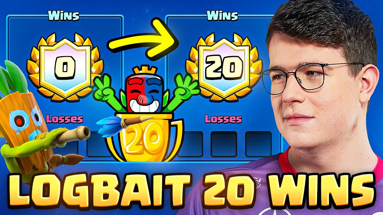 20 WINS WITH LOG BAIT! - Clash Royale - YouTube