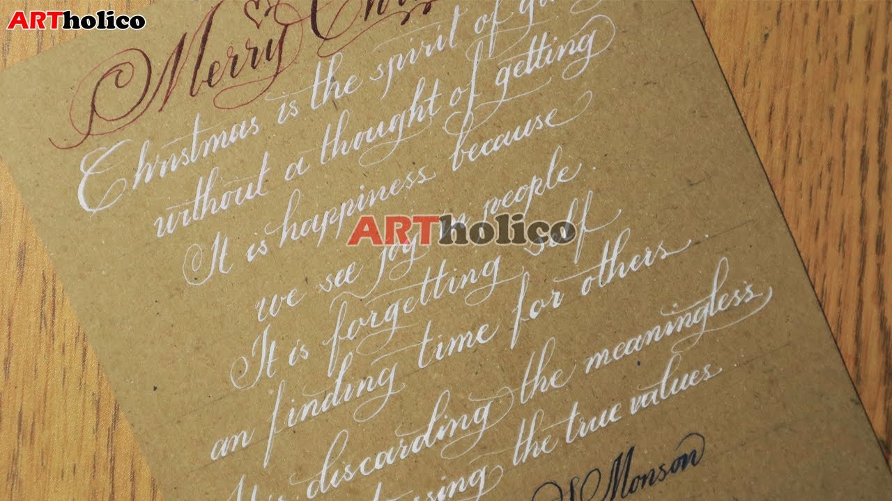 English Handwriting Cursive Calligraphy Merry Christmas for Beginners ...