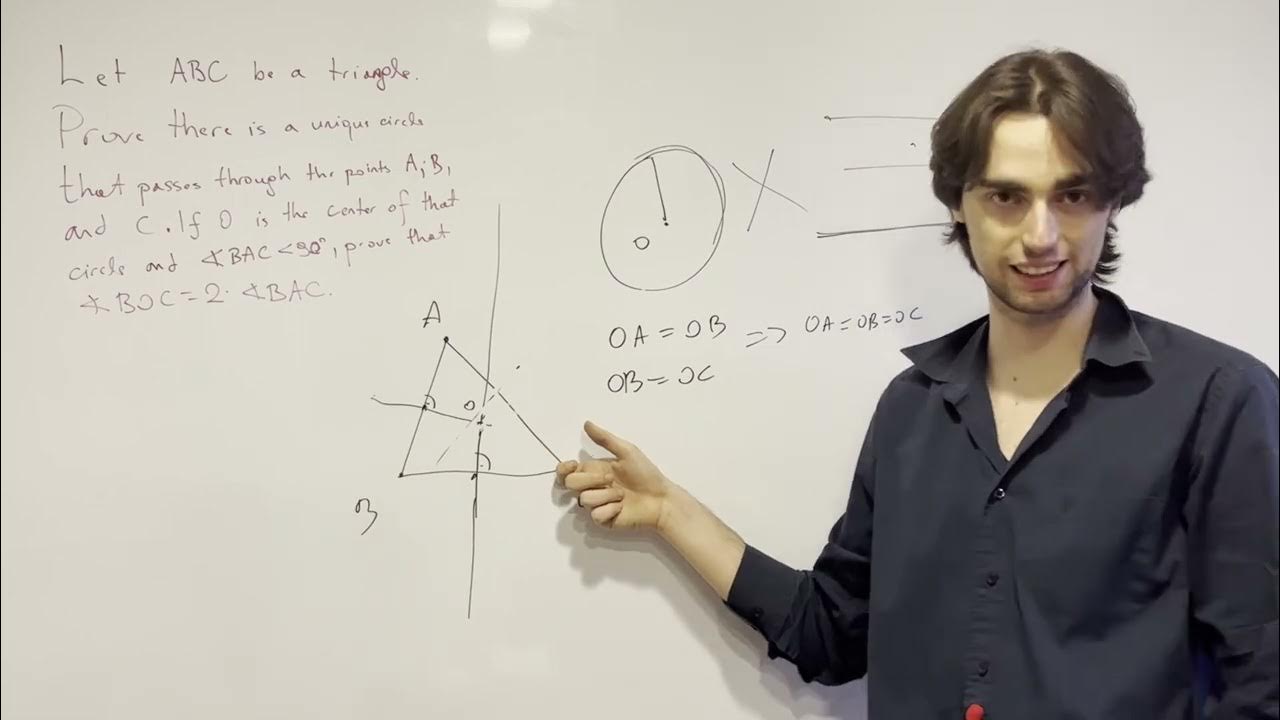 Introduction to Geometry - Proof of Circumcircle existence and angle - YouTube