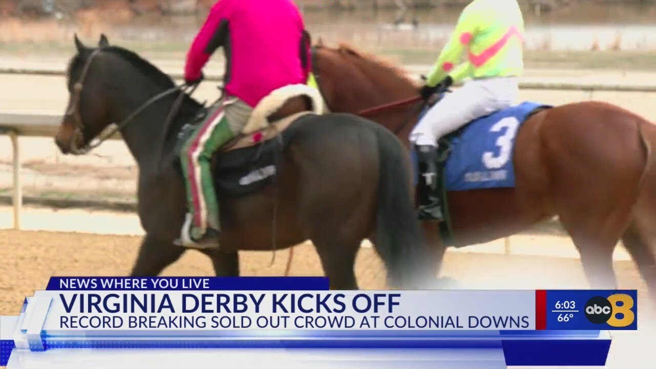 Virginia Derby sees record-breaking crowd at Colonial Downs - YouTube