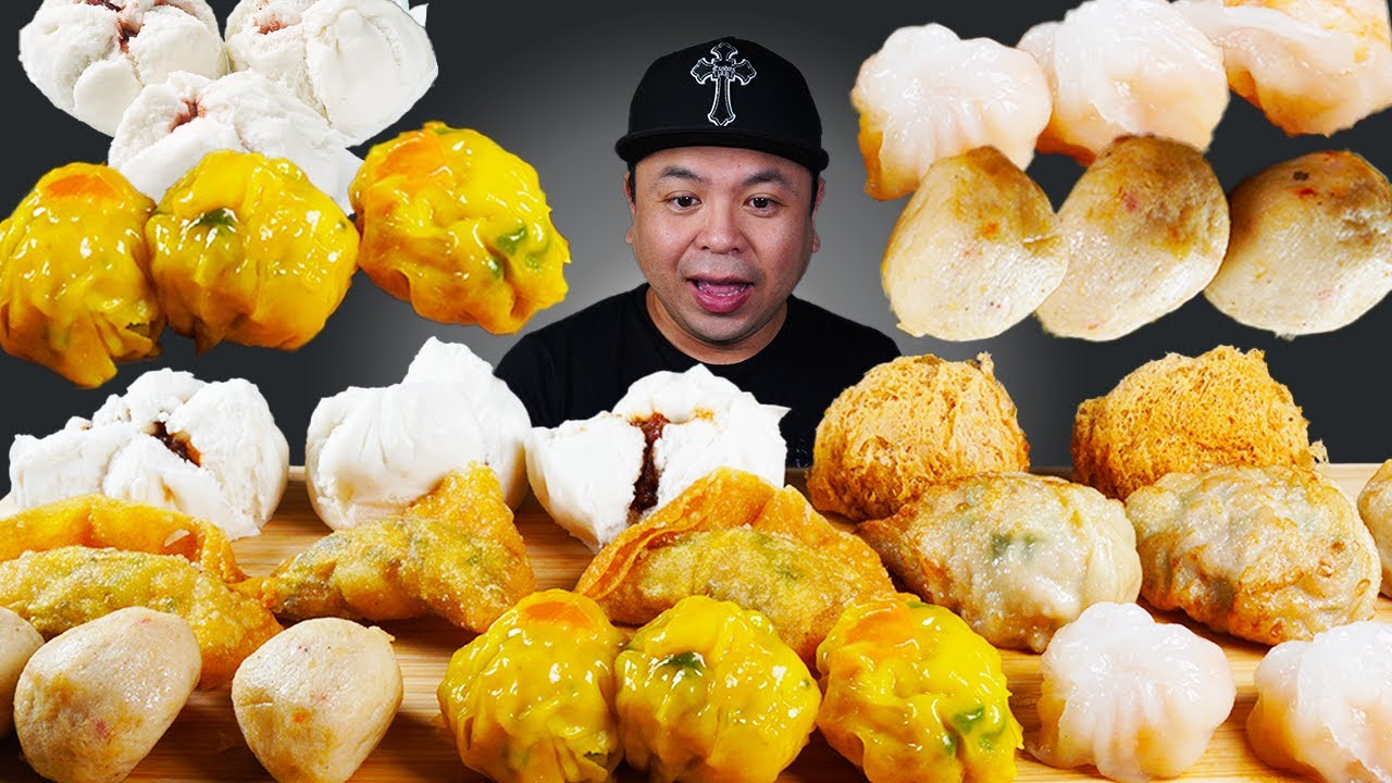 ASMR CHINESE DIM SUM SHRIMP DUMPLINGS SIEW MAI MUKBANG (EATING SOUNDS ...
