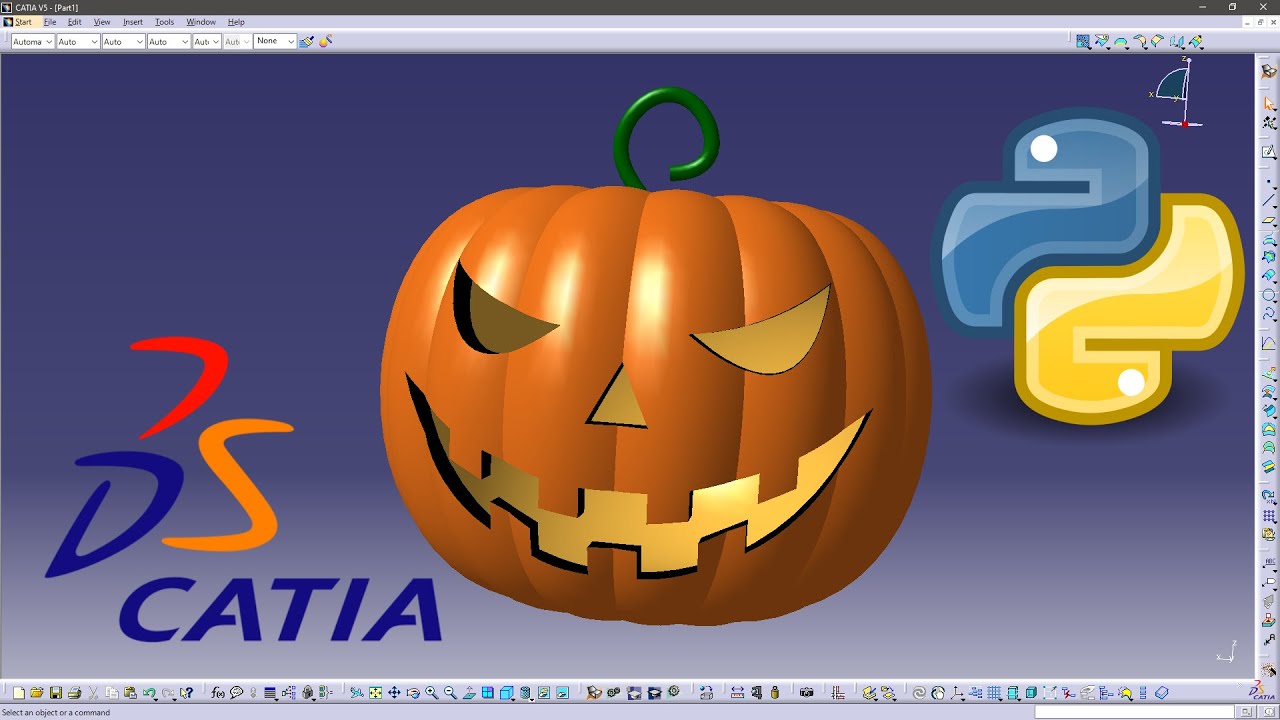 Halloween pumpkin with CATIA and python scripts - YouTube