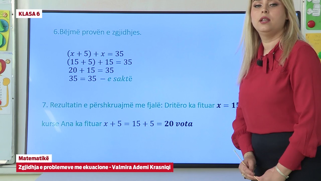 e Mesimi Klasa 6 - 6046 Matematikë - Zgjidhja e problemeve me ekuacione ...