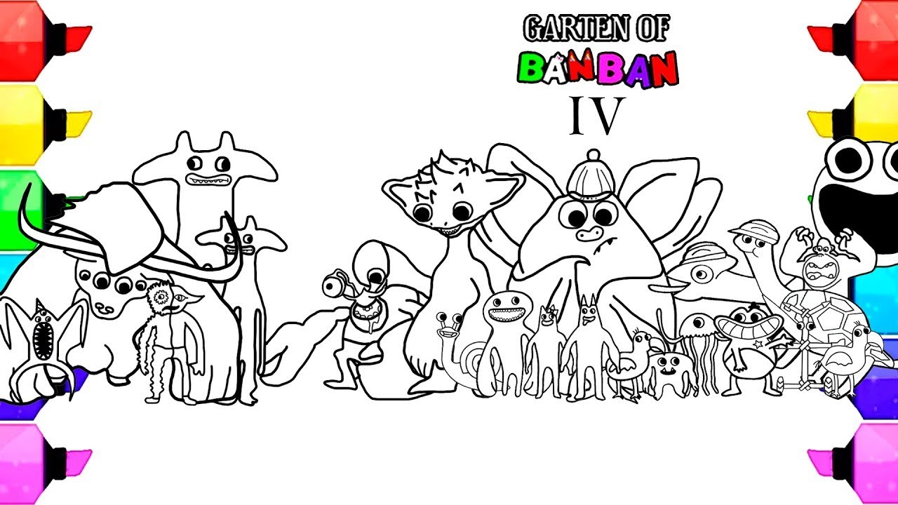Garten of BanBan 4 Coloring Pages All New Monsters NCS MUSIC - YouTube