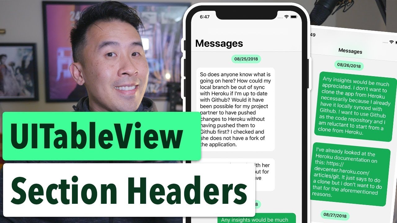 Swift Grouped Messages Uitableview Section Date Headers Ep 3 Youtube