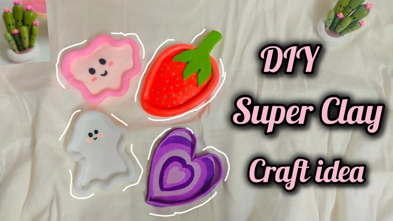 DIY Clay Trays 👻🍓| [Part-1] | *Pinterest Inspired*📌 || Super Clay Craft ...