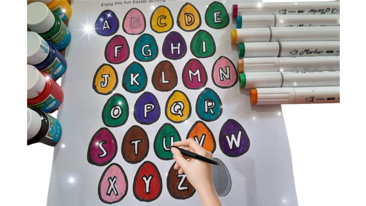 Learn , ABC ,Drawing & Coloring for Kids & Toddlers With Easter Eggs ...