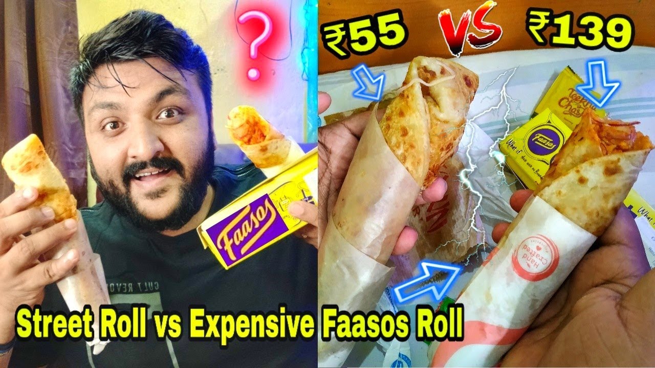 Street Chicken Roll vs Expensive Chicken Roll || ₹55 roll or ₹139 ...