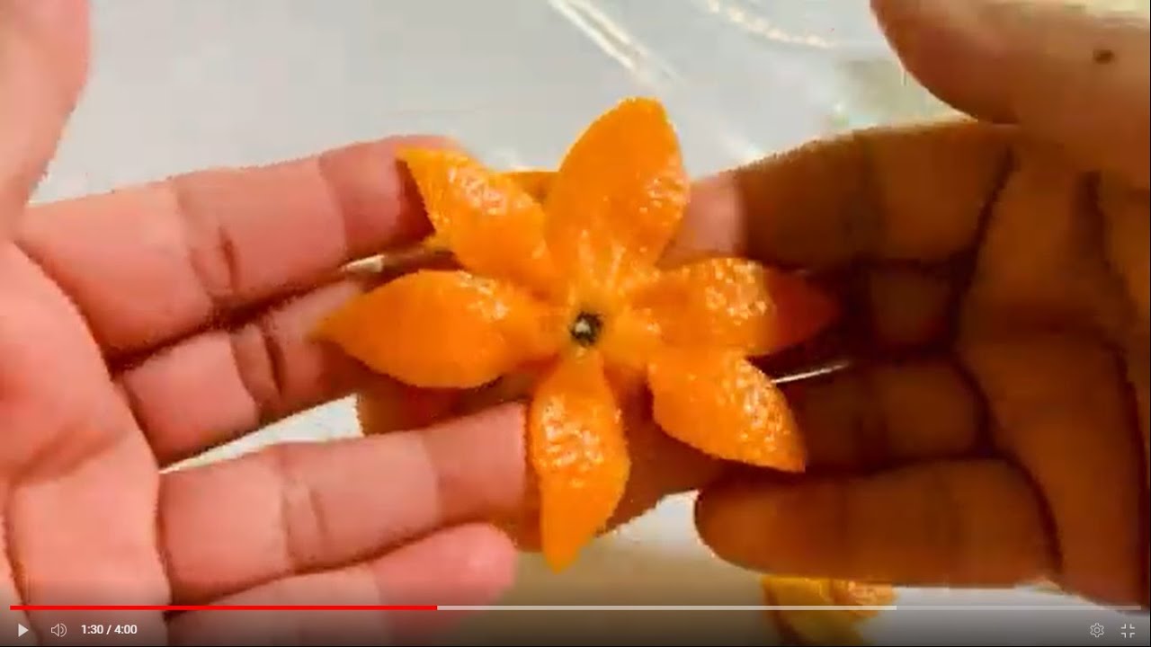 Orange carving flower design _ Easy and simple design carving _ super ...