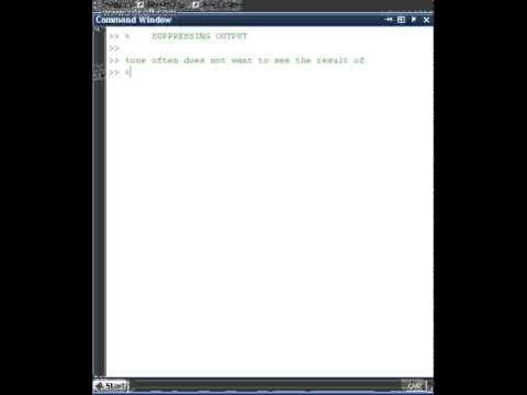 Multiple operations,variables,suppressing output,built in functions | MATLAB Programming : By ...