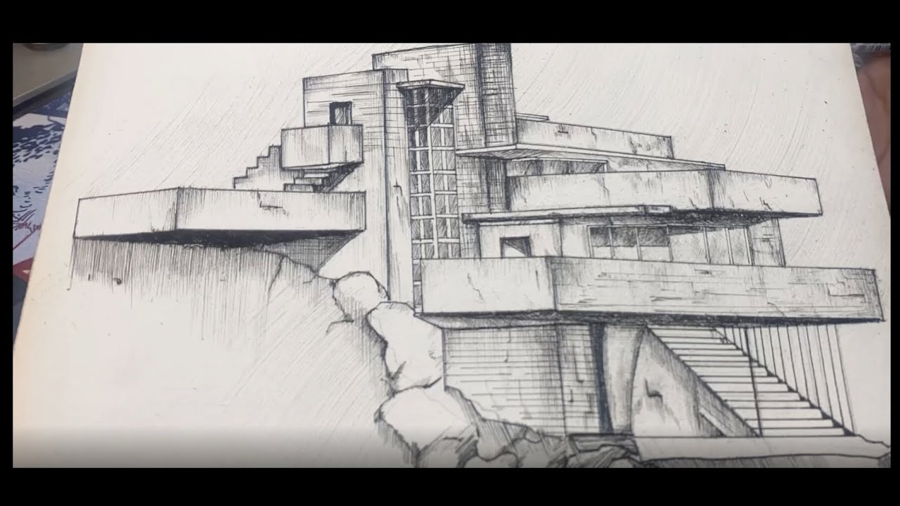 Pencil art painting: Peaceful path - YouTube