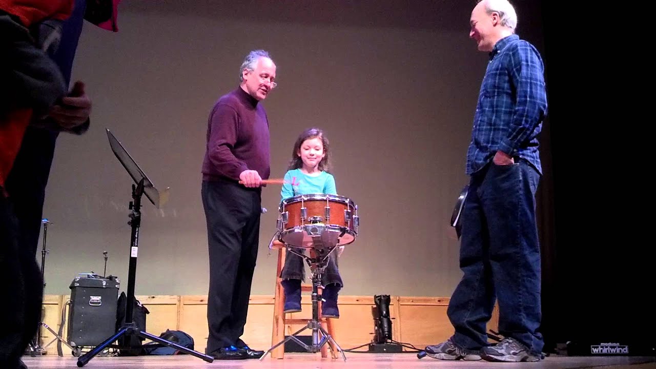 The Nugget getting a snare drum lesson from Don Liuzzi of the ...
