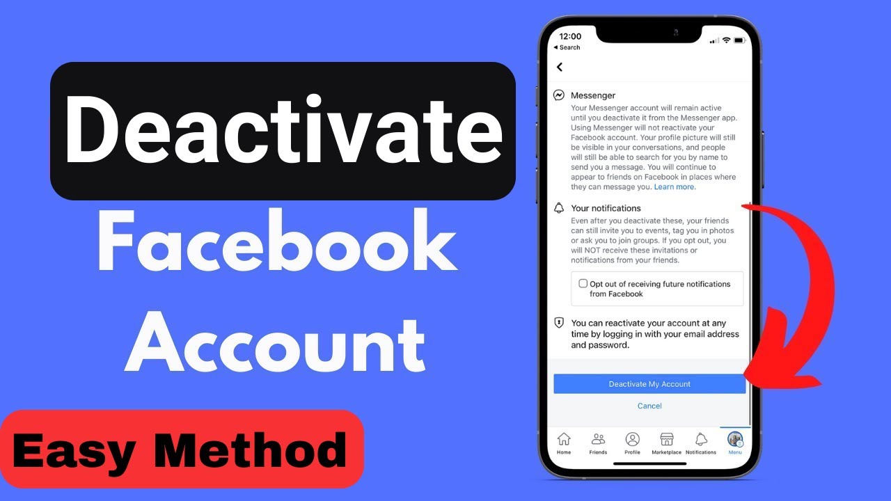 How To Deactivate Facebook Account| Quick and Easy Method! - YouTube