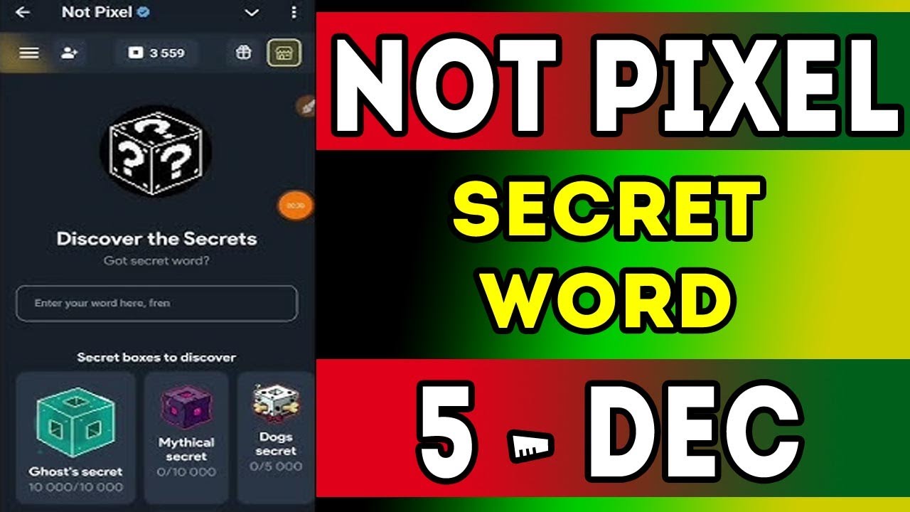 Not Pixel Secret Word 5 December 2024 | Today Not Pixel Secret Code ...