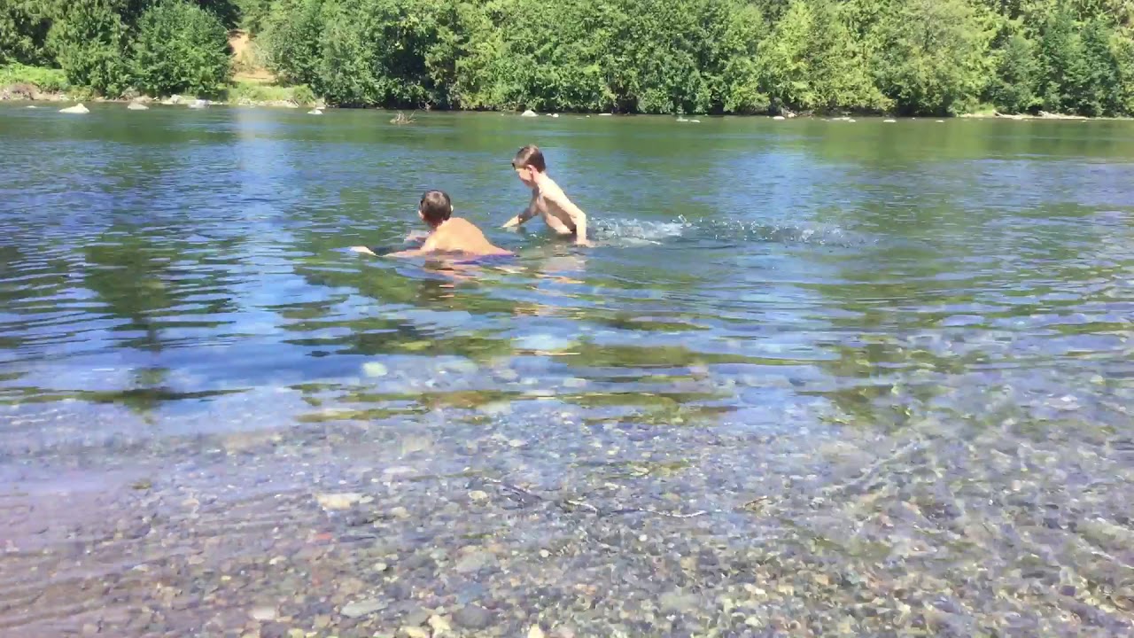 Having fun in the river - YouTube