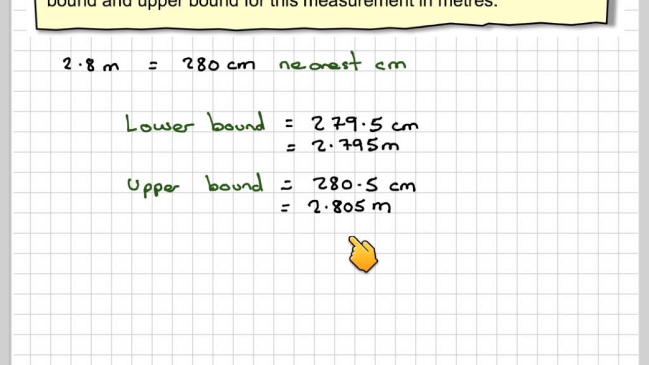Working out the lower and upper bounds of a measurement - YouTube